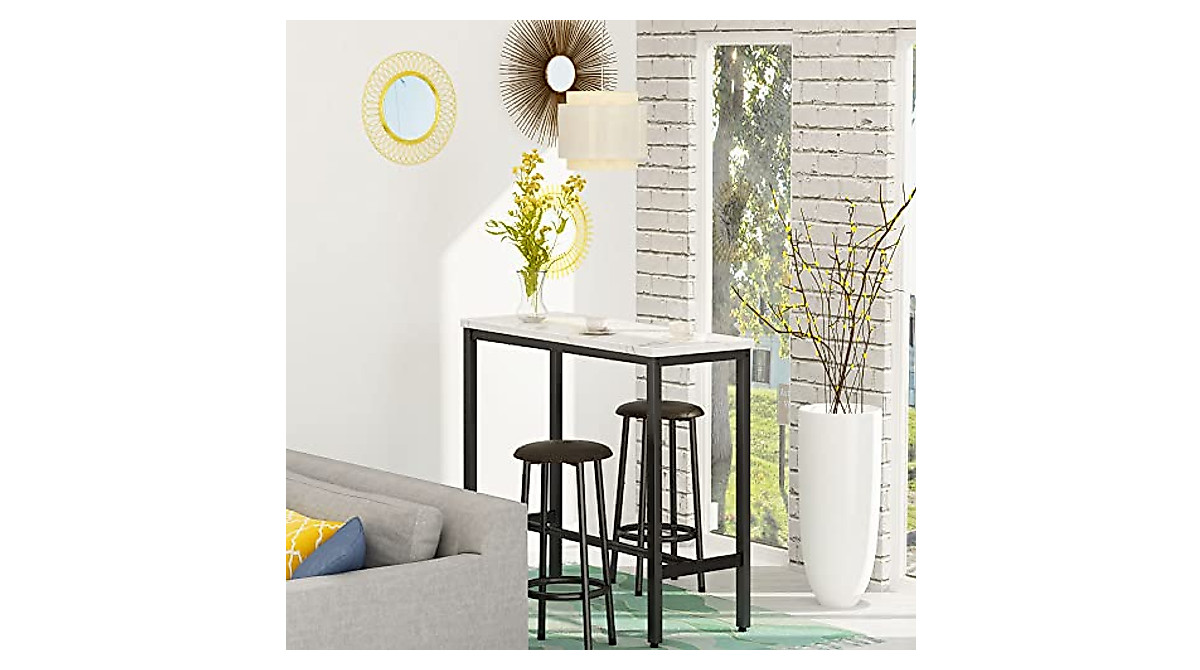 Hooseng 3-Piece Bar Table Set for Small Spaces
