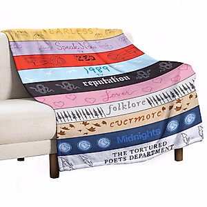 Music Fans Blanket Soft Flannel Concert Blanket Singer Music Album Throw Blanket 1989 Pink Red (40"x50", Album)