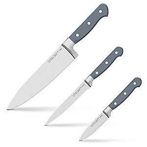 Chicago Cutlery Halsted (3-PC) Cutlery, Ergonomic Handles and Sharp Stainless Steel Professional Chef Cutlery Set