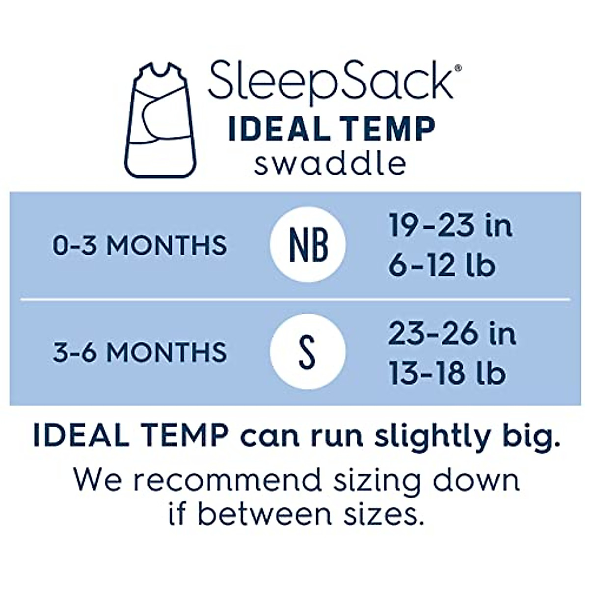 HALO Baby Sleepsack Swaddle Wearable Blanket, 3-Way Adjustable Infant Sleepsack, TOG 1.5, Ideal Temp, Heather Grey/Aqua, Small, 3-6 Months, 13-18 Pounds