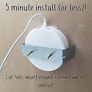 Mount Genie Flush Mount | Built-in Wall or Ceiling Bluetooth Speaker Mount [Newest 2019 Model] | Includes Optional Grill. Award Winning Design. Fantastic Sound (White, 1-Pack)