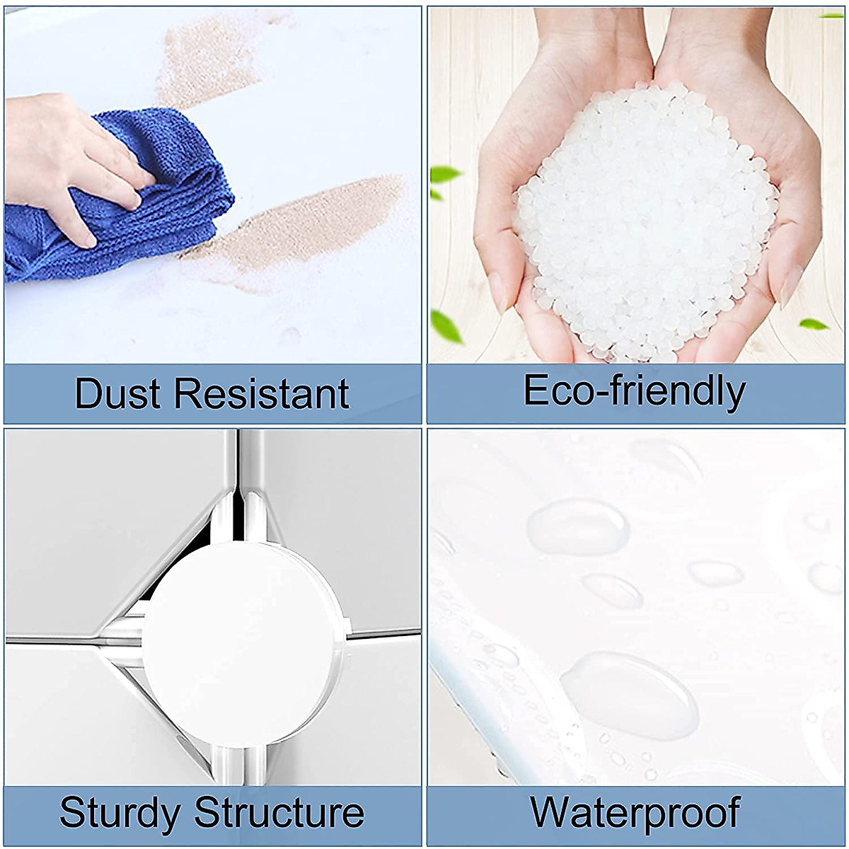 JKWAY DIY 12 Cube Storage Organizer with Doors, Portable Closet Wardrobe 14 in x18 Depth Cubes Clothes Organizer, Cabinet Book Shelf for Bedroom, , Office, Dorm Room (Black/White), (42 x56 )