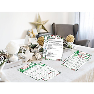 Christmas Feud Game Set, Friendly Feud Quiz, Baby Shower Game, Christmas Party Activity, Family Games for Adults (30 Feud Cards + 3 Fast Money Round Cards) Xmas Holiday Winter Party Decorations-P006
