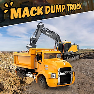 DOUBLE E RC Semi Truck Benz Licensed RC Truck Excavator Toys RC Tractor Remote Control Trailer Truck Electronics Construction Vehicles Toy with Sound and Lights