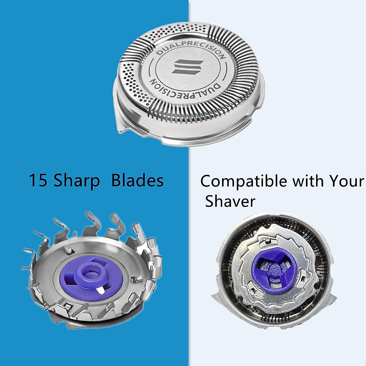HQ8 Replacement Heads for Philips Norelco Shavers,Comfotcut Blades Fit Philips Shavers Models AT810 AT811 AT814 AT815 AT830 AT875 AT880 PT720 PT724 PT730 HQ6090 HQ8160 etc,3-pack.
