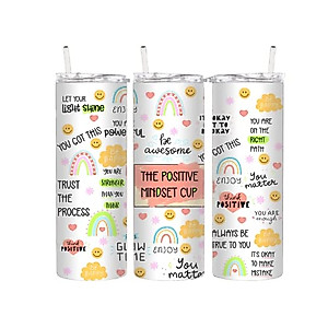 The Positive Mindset Metal Skinny 20 fl oz double wall insulated tumbler