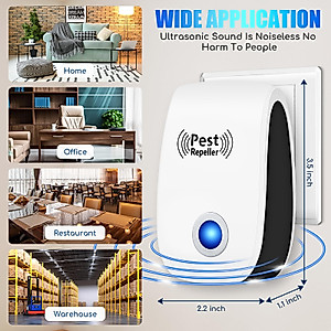 10Pack Upgraded Ultrasonic Pest Repeller Electronic Mouse Repellent Ultrasonic Plug in Rodent Repellent Indoor Sonic Electronic Plug in Pest Controlfor Insect,AntBugs,Mosquito,Rat,Spide,Cockroach
