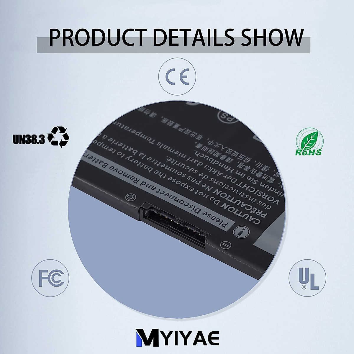 MYIYAE 38Wh F62G0 39DY5 Laptop Battery for Dell Inspiron 13 7000 i7373 7373 7386 2-in-1, 7370 7380 5370 P83G P87G P91G P83G001 P83G002 P87G001 Vostro 13 5370 D1525S D1505G R1605S F62GO 11.4V 38Wh