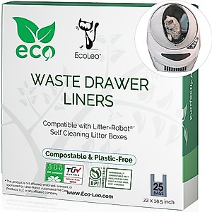 EcoLeo, Compatible with Litter-Robot 3, Plant-Derived and Plastic-free, Handle Waste Drawer Liner Bags, Thick, for Automatic Litter Box, Compatible with Leo's Loo