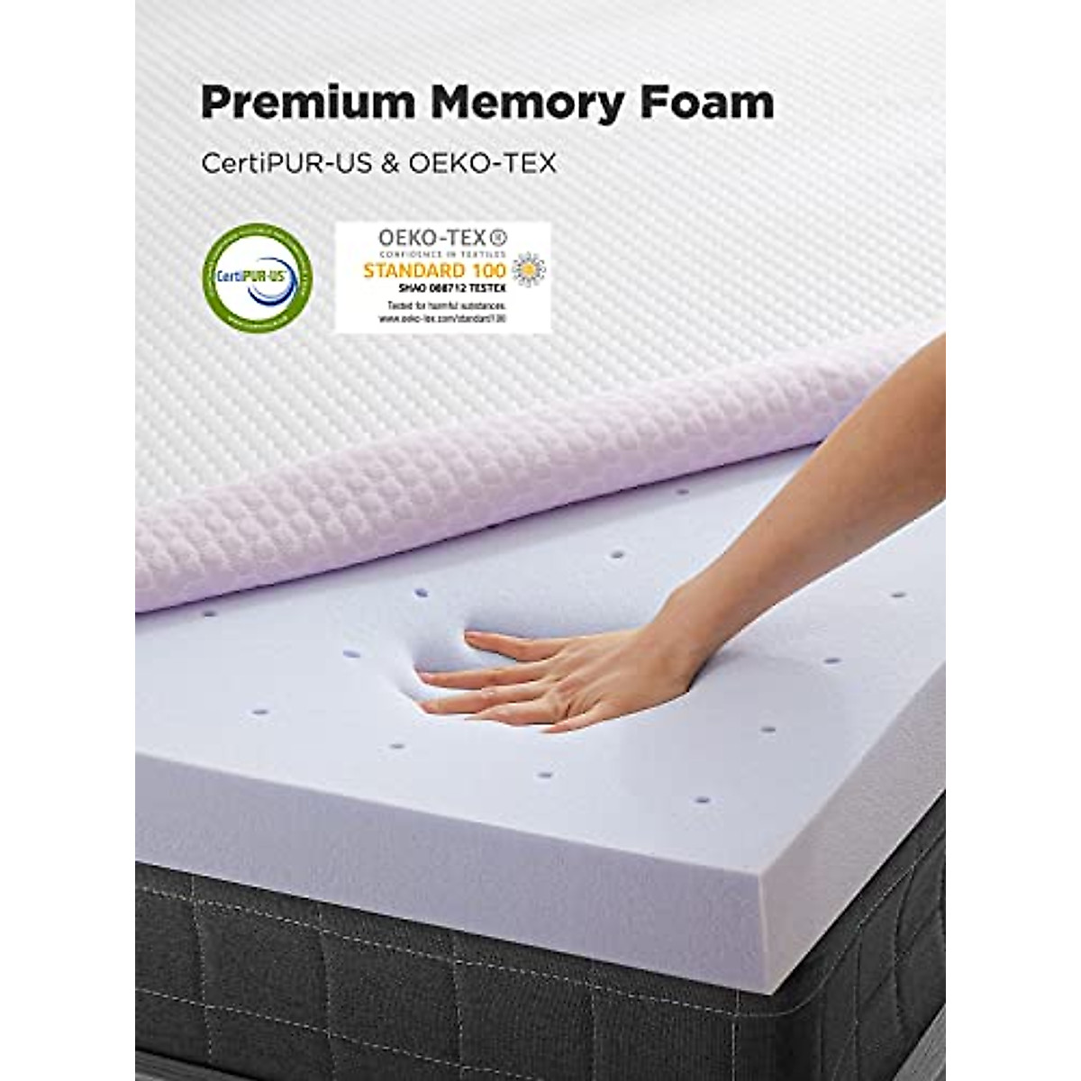 PERLECARE 3 Inch Gel Memory Foam Mattress Topper for Pressure Relief, Premium Soft Mattress Topper for Cooling Sleep, Non-Slip Design with Removable & Washable Cover, CertiPUR-US Certified - Queen