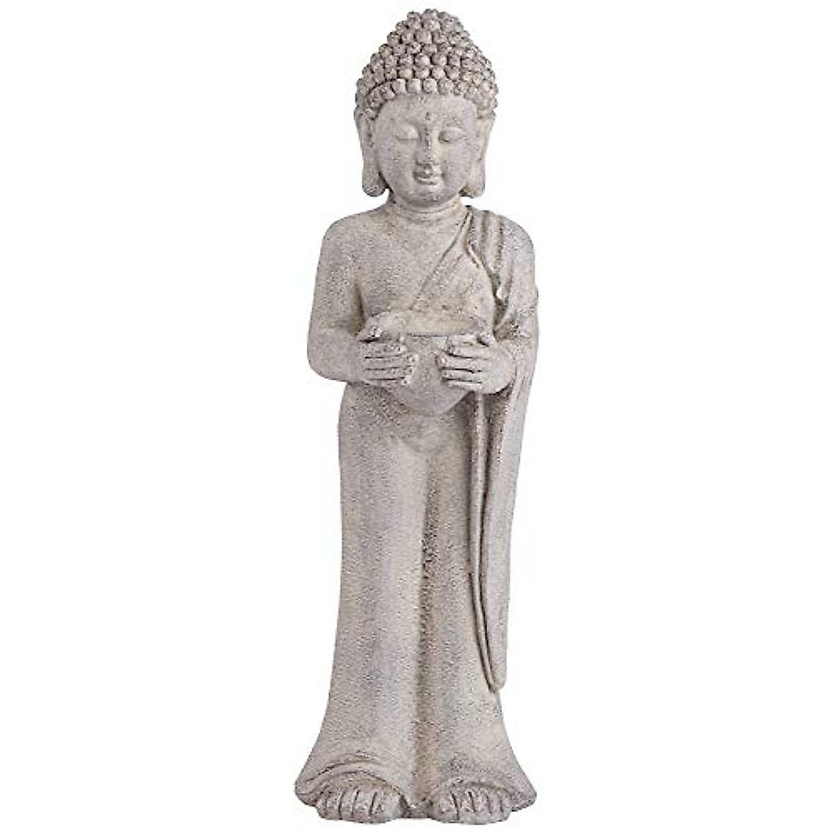 John Timberland Standing Buddha Asian Outdoor Statue 32" High Sculpture for Yard Garden Patio Deck Home Entryway Hallway