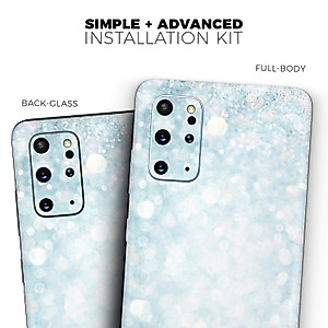 DesignSkinz Unfocused Blue Orb Lights Protective Vinyl Decal Wrap Skin Cover Compatible with The Samsung Galaxy S20 (Screen Trim & Back Glass Skin)