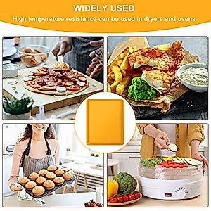 Vesici Set of 8 Silicone Dehydrator Sheets 12.2 x 10.2 Inch, Non Stick Dryer Mats with Edge High Temperature Resistance Fruit Trays Reusable Dehydrator Trays for Fruits Meat Vegetables Herbs(Orange)