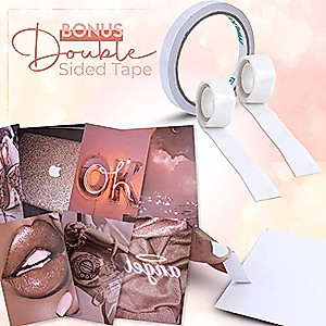 East Coast Mart Wall Collage Kit - 50 Pcs, 4x6 Inches, Photo Collage kit for Wall Aesthetic, Dorm Photo Display, Rose Gold Room Décor Aesthetic for Teen Girls