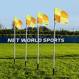 FORZA Soccer Corner Flags - Set of 4 Spring Loaded Corner Flags - Soccer Field Equipment