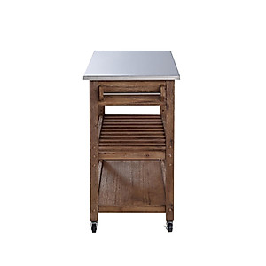 Boraam Sonoma Kitchen Cart, Barnwood Wire-Brush