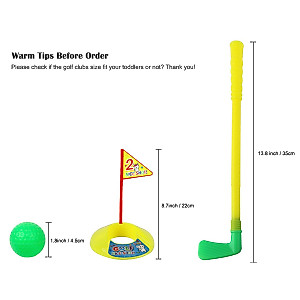 ORZIZRO Plastic Golf Clubs, Educational Golf Toys Sets for Toddlers Kids, Sturdy & Multi-Colored