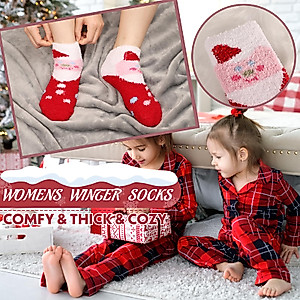 October Elf Christmas Fuzzy Socks for Kids Plush Cartoon Non Slip Fluffy Cozy Slipper Winter Warm Fleece Socks Pack of 6 (Mix 1, US Footwear Size System, Big Kid, Age Range, Medium, 2 Years, 5 Years)