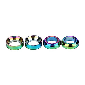Dilwe Headset Spacer, 2 Pairs TC4 Front Brake Caliper Gasket for Mountain Bike Motorcycle(Colorful)