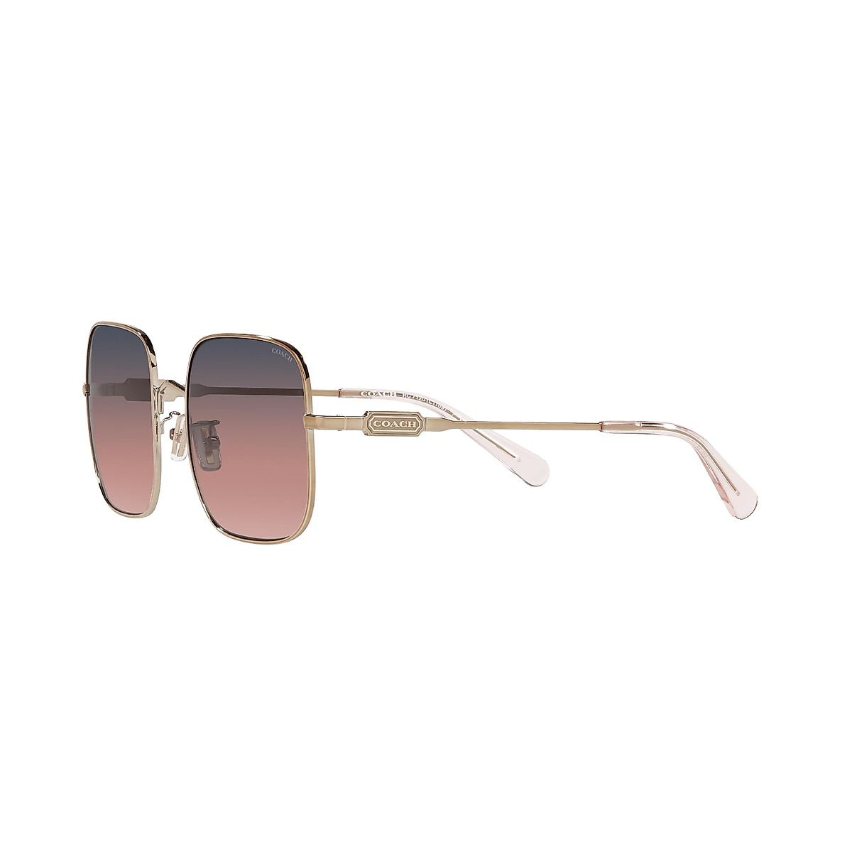 Coach HC7120 Sunglasses, Rose Gold/Navy Pink Peach Gradient, 55 mm