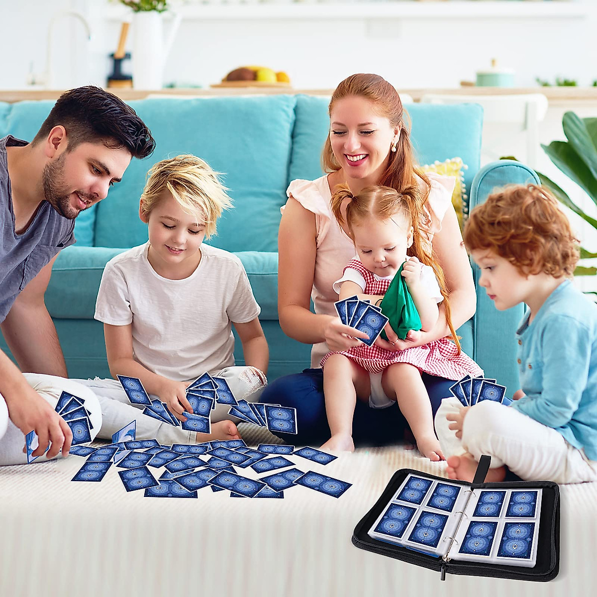 ProCase 4-Pocket Trading Card Binder, 400 Pockets Portable Trading Cards Holder Collector Album with 50 Removable Sheets for Boys Girls –Red