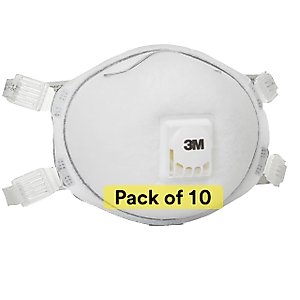 3M Particulate Welding Respirator 8212, N95 with Face Seal, NIOSH APPROVED, Pack of 10, Exhalation Valve, Adjustable Noseclip