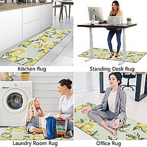Homcomoda Kitchen Mat Cushioned Anti Fatigue 2 Piece Waterproof Kitchen Rugs and Mats Non Skid PVC Kitchen Floor Mat Heavy Duty Standing Comfort Mat for Kitchen Laundry Offic Sink 17"x28"+17"x47"