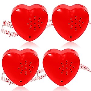 Civaner 4 Pack 60 Seconds Voice Recorder for Stuffed Animal Heart Red Push Button Heart Shaped Sound Recorder Recordable Device for Toy Plush Bear Doll Voice Message Recording