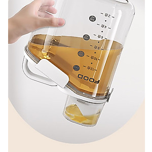 Livaprul Rice container storage tank, kitchen storage container, sealed food storage, sealed design measuring cup. With pouring port, suitable for oatmeal, grains, rice, flour (blue, 1600ML)