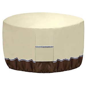KREVEROY Outdoor Patio Round Fire Pit Cover 36 inch Heavy Duty 600D Waterproof Patio Gas Fire Pit Table Covers with Air Vent 36 x 36 x 24in