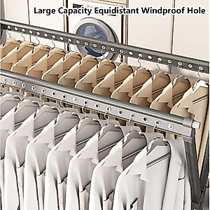 UVCMDUI Heavy Duty Clothes Airers Indoor Strong Folding, Windproof Retractable Drying Rack Collapsible Clothes Rail, Airing Rack Clothes Drying Rack for Indoor Outdoor,2 Poles with Shoe Rack,2.3m