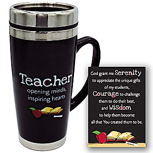 Teacher’s Travel Mug - Insulated Coffee Thermos with Lid, Inspirational Teacher Appreciation Gifts, Gift For Professors, Educators, and Teachers Assistants, 7 Inches Tall, 16 Ounces