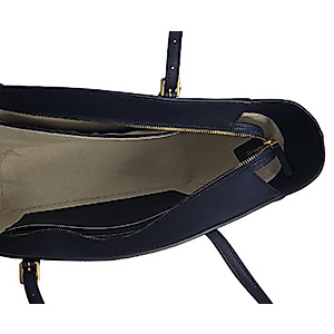 Tory Burch 134836 Emerson Tory Navy Blue With Gold Hardware Women's Large Tote