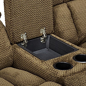Coaster Home Furnishings Weissman Pillow Padded Reclining Loveseat with Cupholders and Storage, Chocolate