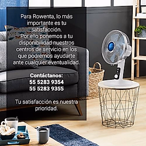 Rowenta, Desk Fan, Turbo Silence Table Fan with Remote, 18 Inches, Ultra Quiet Fan for Bedroom, Oscillating, Portable, 5 Speeds, Black, Indoor, VU2660