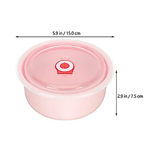 Hemoton Kids Bento Box Wheat Straw Bowl Set Unbreakable Cereal Soup Rice Bowls with Lid Bento Box Refrigerator Food Fresh Keep Box Airtight Food Storage Containers Kids Snack Container