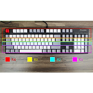 1 Pcs Blank Thick PBT Keycaps R1 R2 R3 R4 Single Switch OEM Height for Cherry MX RGB Gaming Mechanical Keyboard (R1, Yellow)