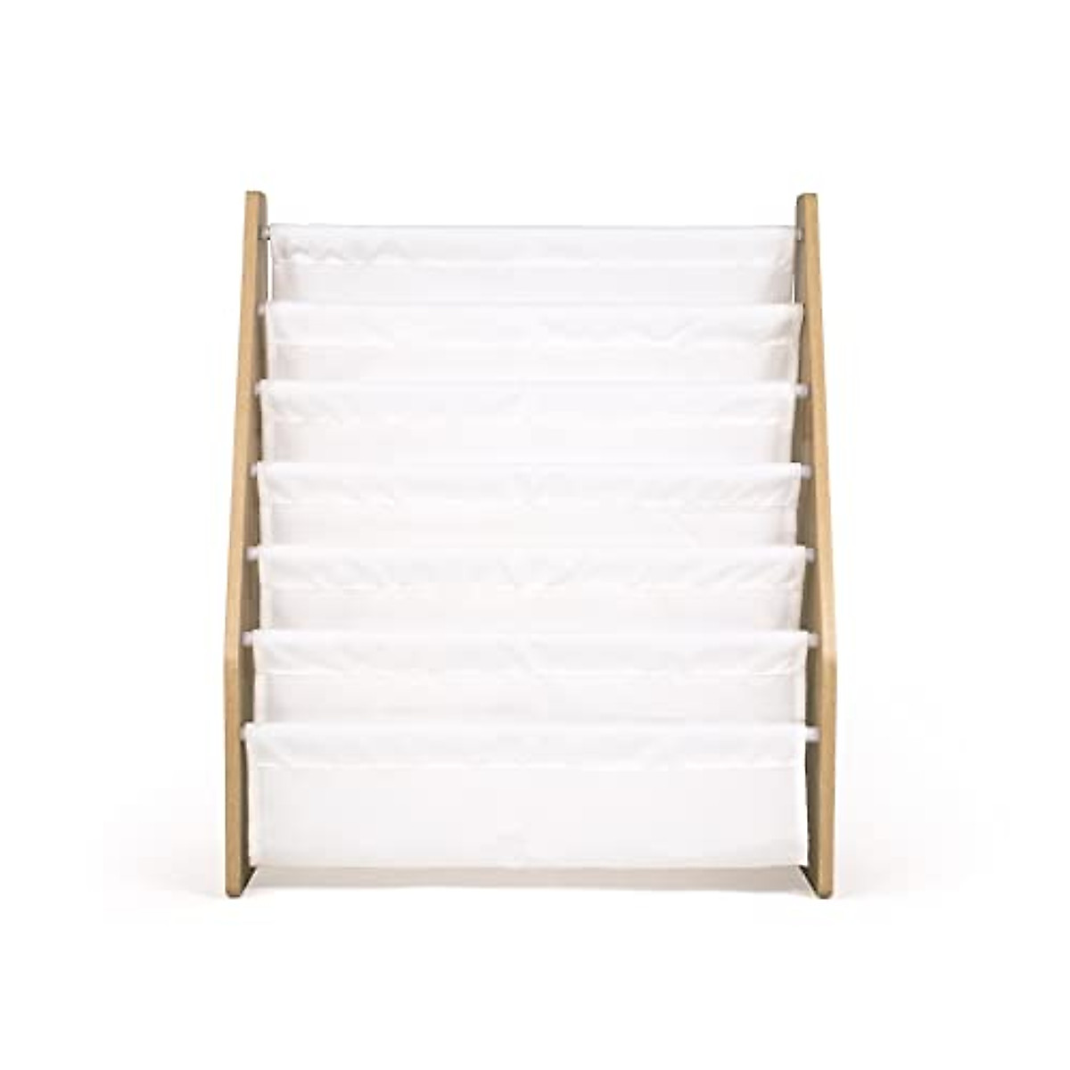 Humble Crew, White/Natural Wood Super Size 6 Tier Kids Book Rack