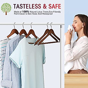 JDGOU Wooden Hangers 20 Pack Clothes Hangers Wood Hangers Walnut Smooth Finish Coat Hanger for Closet Heavy Duty Hangers for Clothes Dress Suit