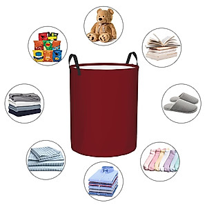 Large Laundry Basket, Burgundy White Collapsible Laundry Hamper Dirty Clothes Washing Bin for Bathroom, Dorm