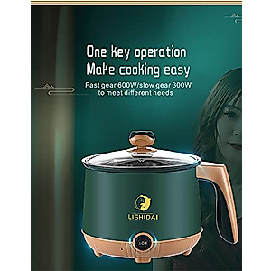 Wilzoe Electric Hot Pot,Mini Hot Pot,Electric Noodle Pot,Electric Pot,Ramen Cooker,Electric Noodle Cooker,Multi-Functional Small Non-Stick Pot for Noodles,Pasta,Dumplings,Soup,Porridge,1.8L(White)