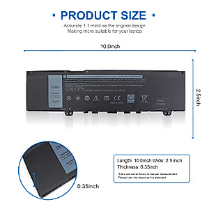 38Wh F62G0 Battery for Dell Inspiron 13 7000 7373 7386 7370 39DY5 2 in 1 7380 5370 P83G P83G001 P91G P87G P91G001 P83G002 P87G001 Vostro 5370 F62GO RPJC3 39DY5 039DY5 0RPJC3 0F62G0 CHA01 11.4V 3-Cell