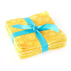 90 Pcs Fabric Strips Cute, Beautiful 100% Cotton Fabric Quilt, Width 5 inch Length 5 inch, Gift It's All Yellow pre-Cut Charm Pack Squares, DIY Blanket