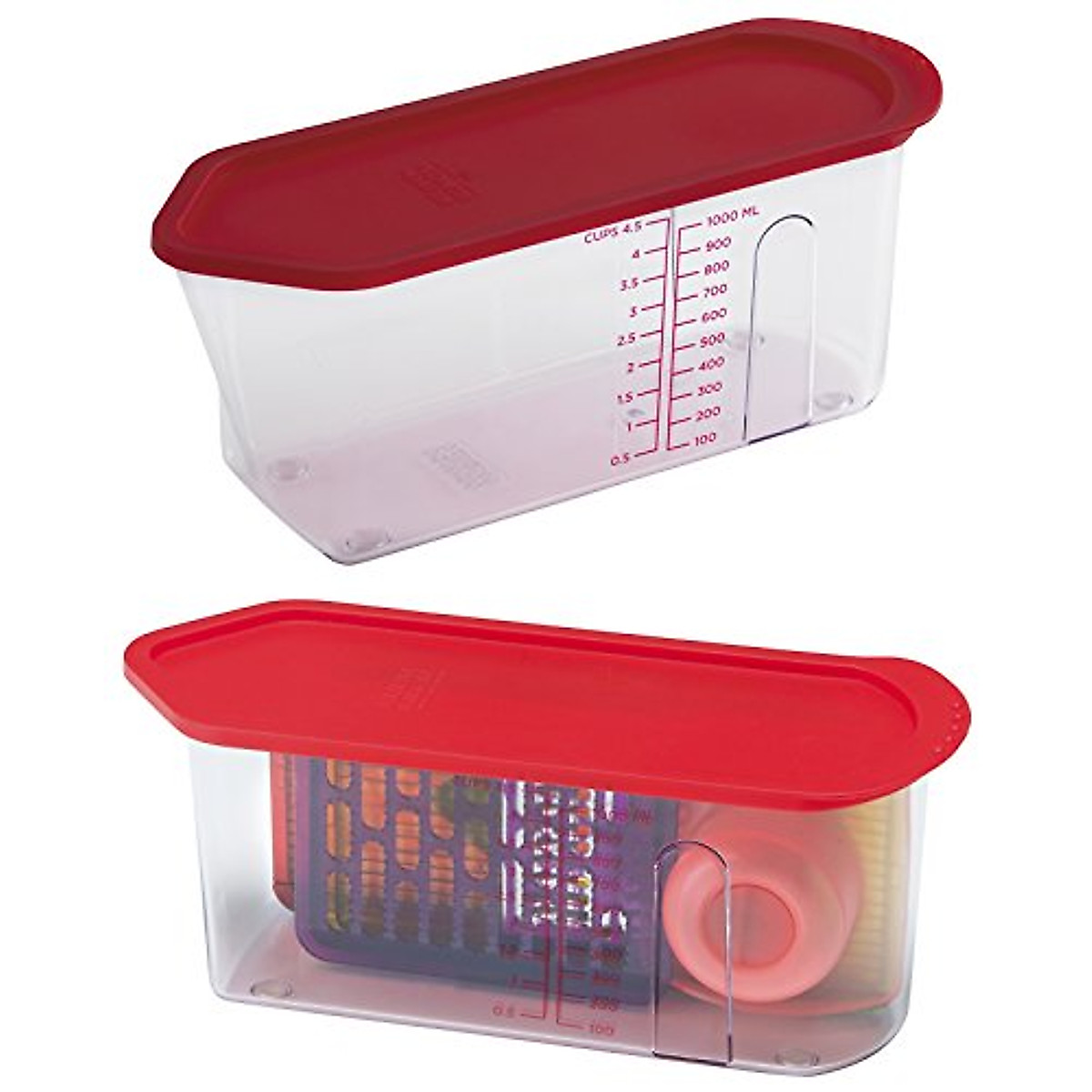 KUHN RIKON Mandolin & Grater Box-Mandoline and Grater, 28 x 28 x 1 cm, Transparent