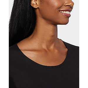 32 Degrees Heat Womens Ultra Soft Thermal Lightweight Baselayer Scoop Neck Long Sleeve Top, Black, Medium