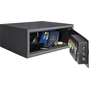 Barska 1.2 Cu. Ft Digital Keypad Safe – LED Interior Light, Extra-Wide for Laptops, Silent Mode, Steel Security Safe