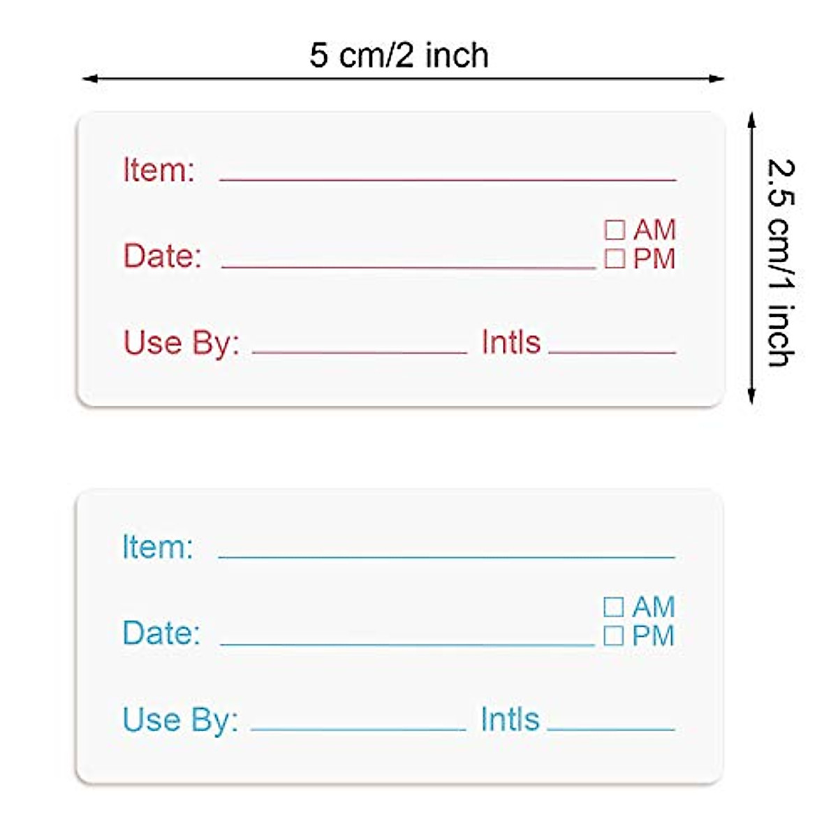 2 Rolls 1000 Pieces Dissolvable Food Labels Food Prep Canning Labels Removable Food Stickers for Home or Restaurant Canning Food Container Food Rotation, Red and Blue