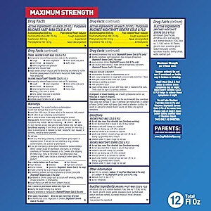 Mucinex Fast-Max Cold and Flu & Nightshift Severe Cold and Flu Medicine for Adults, Over-the-Counter Medication Combo Pack for Sore Throat Relief, Decongestant, Cough & Cold Medicines, 2 x 6 Fl Oz