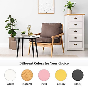 FORAOFUR Black Side/End Table, Modern, Minimalist Wooden Small Accent Table with Natural Legs for Living Room, Bedroom, Balcony and Office, Home Decor