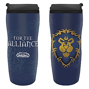 ABYSTYLE World of Warcraft Alliance Travel Mug Holds 12 Fl Oz Video Games Action Home Office Drinkware Accessorie Merch Gift